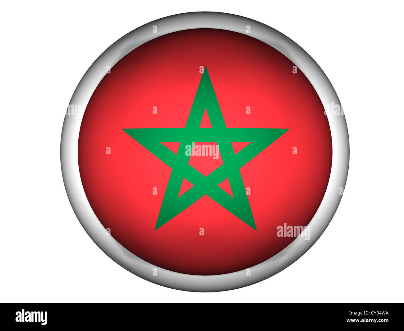 National Flag of Morocco . Button Style . Isolated Stock Photo - Alamy