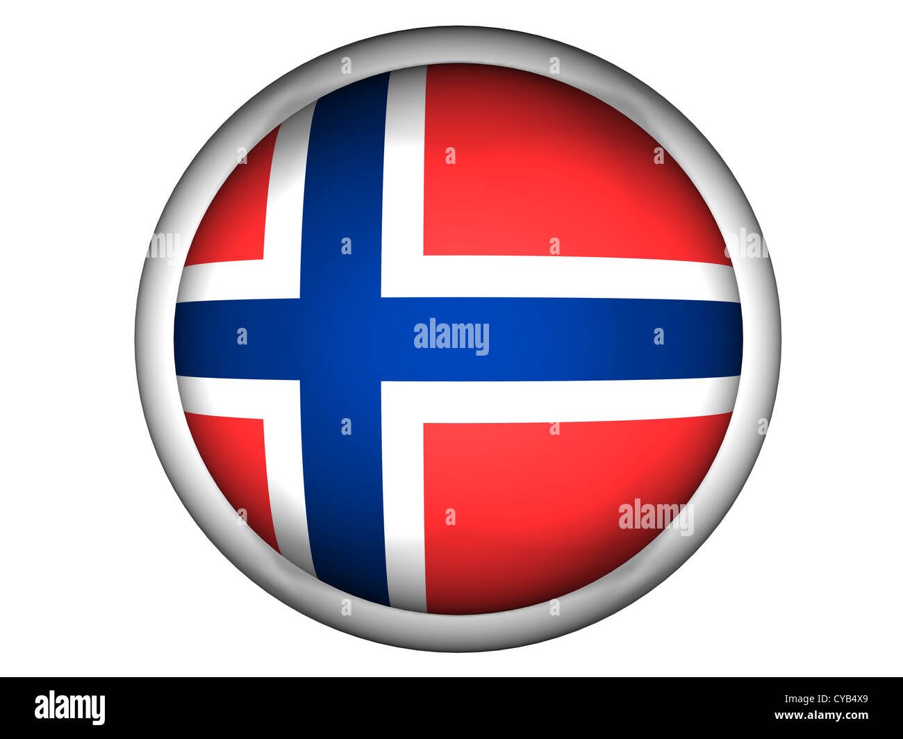 National Flag of Norway . Button Style . Isolated Stock Photo - Alamy