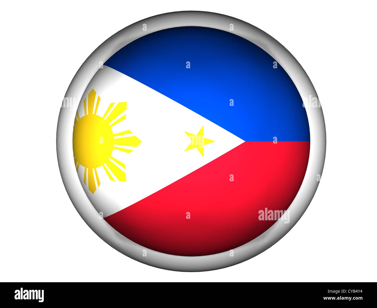 National Flag of Philippines . Button Style . Isolated Stock Photo - Alamy