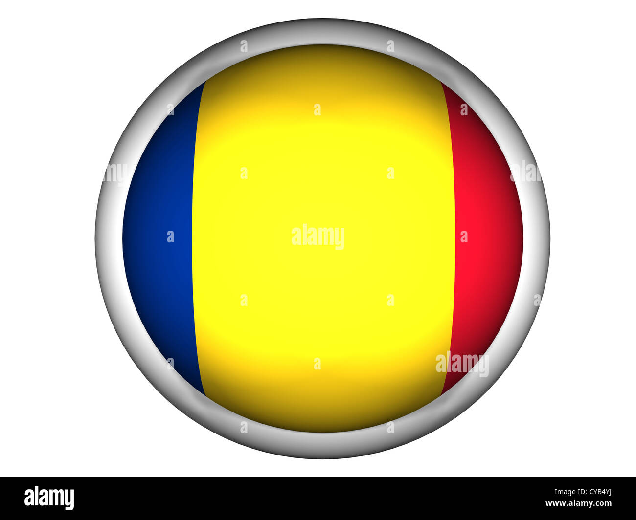 National Flag of Romania . Button Style . Isolated Stock Photo - Alamy