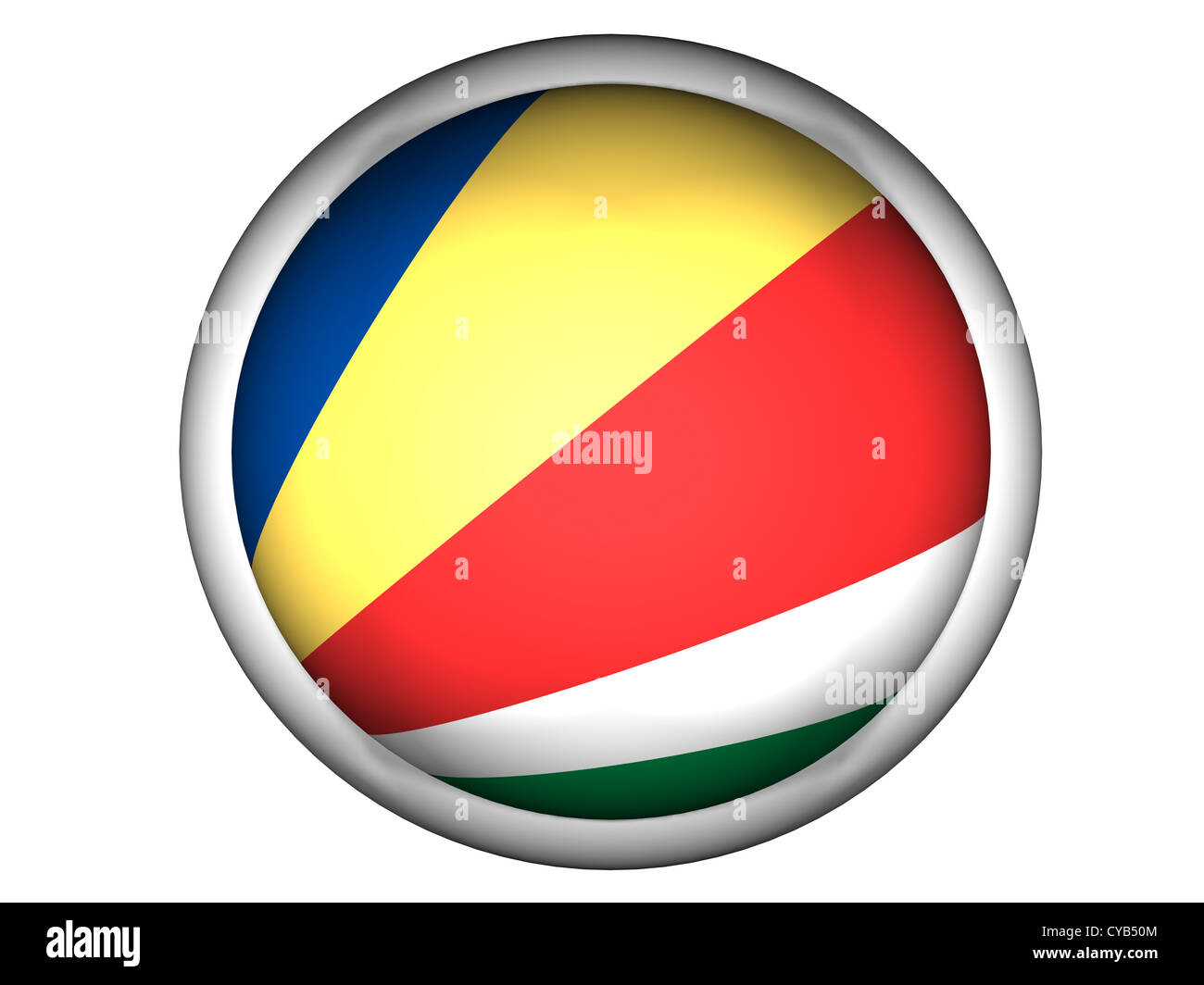 National Flag of Seychelles . Button Style . Isolated Stock Photo - Alamy