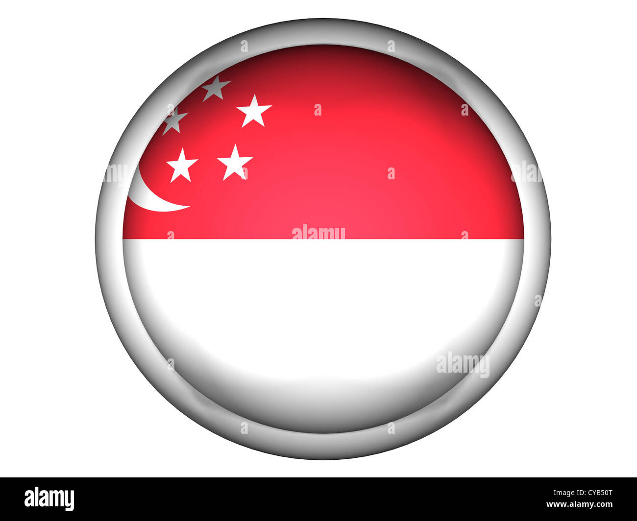 National Flag of Singapore . Button Style . Isolated Stock Photo - Alamy