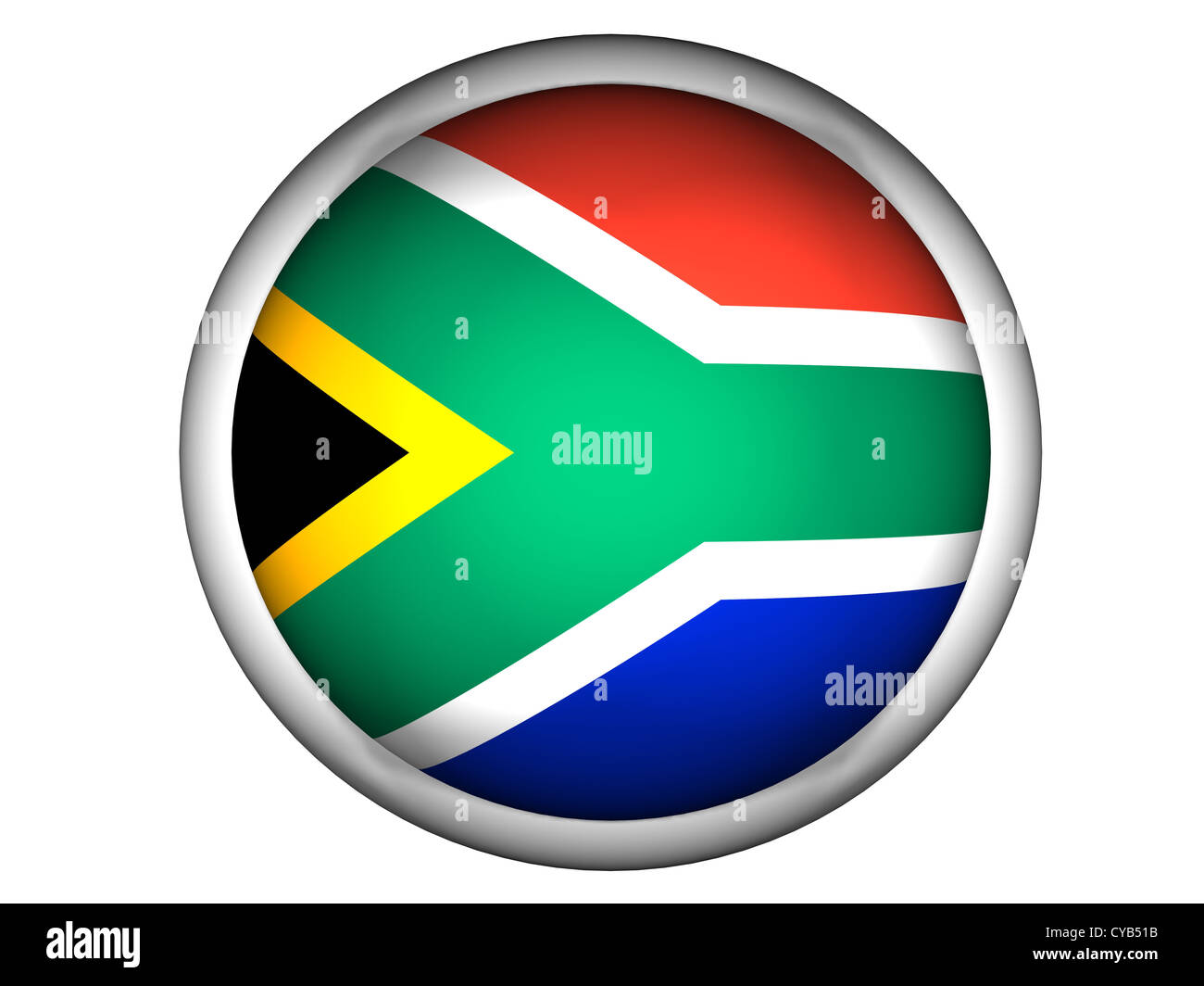 National Flag of South Africa . Button Style . Isolated Stock Photo - Alamy