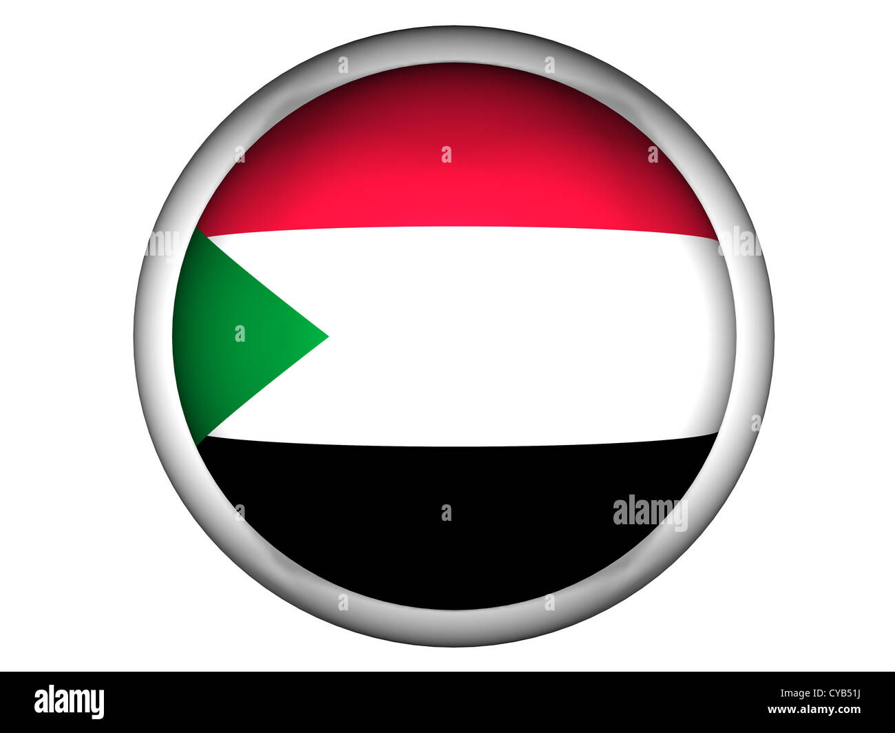National Flag of Sudan . Button Style . Isolated Stock Photo - Alamy