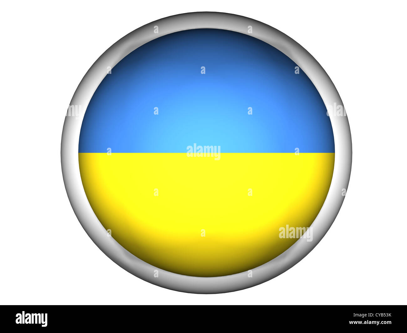 National Flag of Ukraine . Button Style . Isolated Stock Photo - Alamy