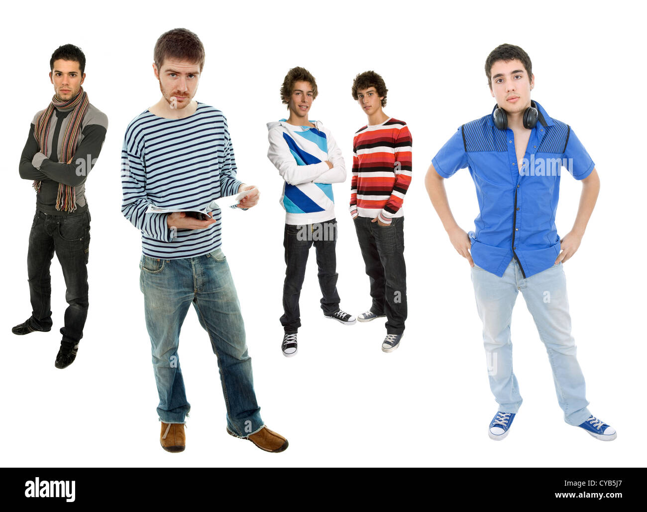 Three men standing together full body Cut Out Stock Images & Pictures ...