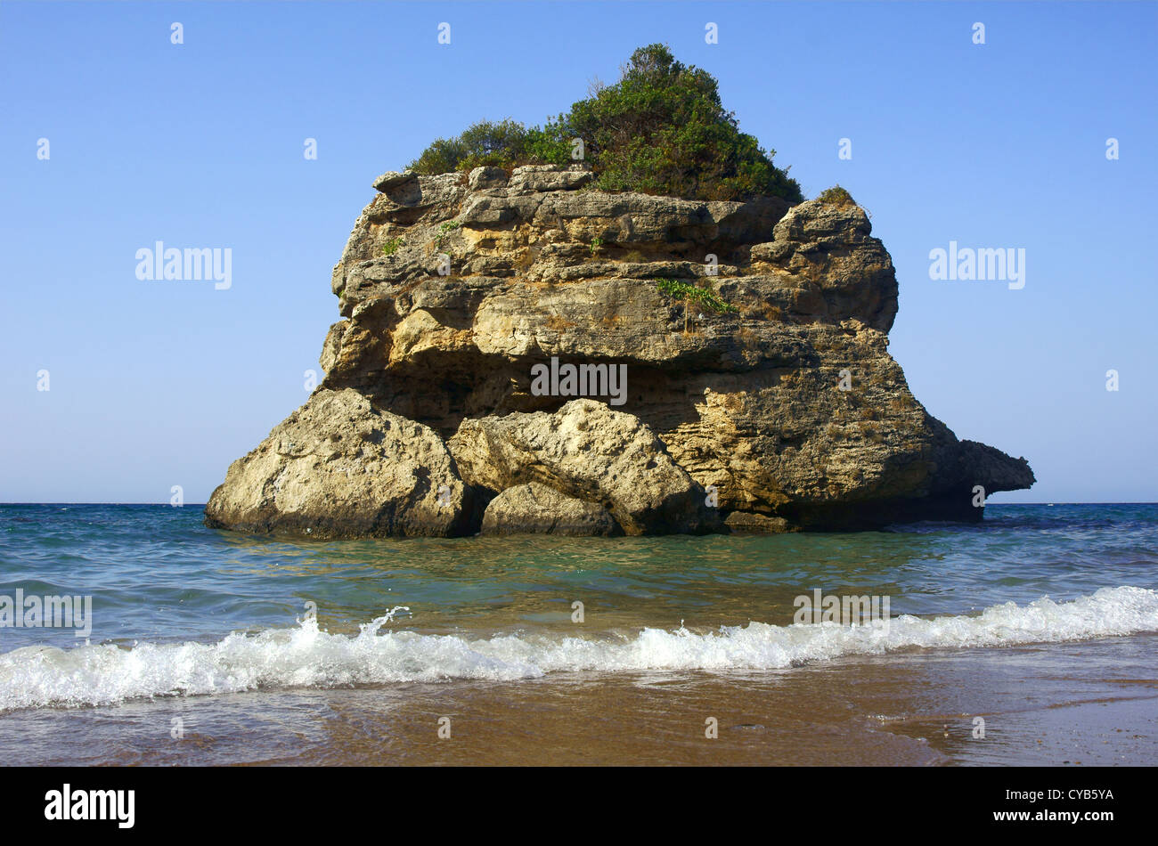 rock on beach at Zakynthos island, Greece Stock Photo - Alamy
