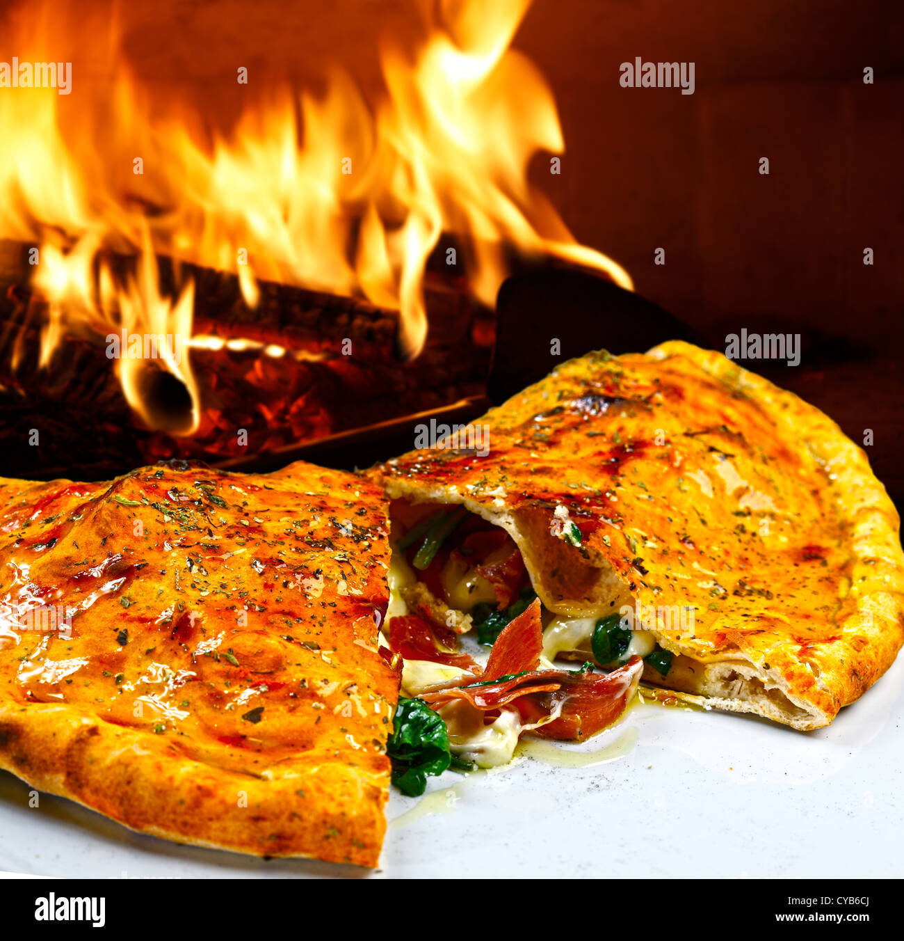Calzone pizza open hi-res stock photography and images - Alamy