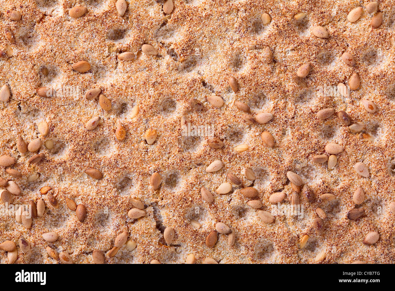 Close up of a crispbread with sesame seeds as a food background Stock ...