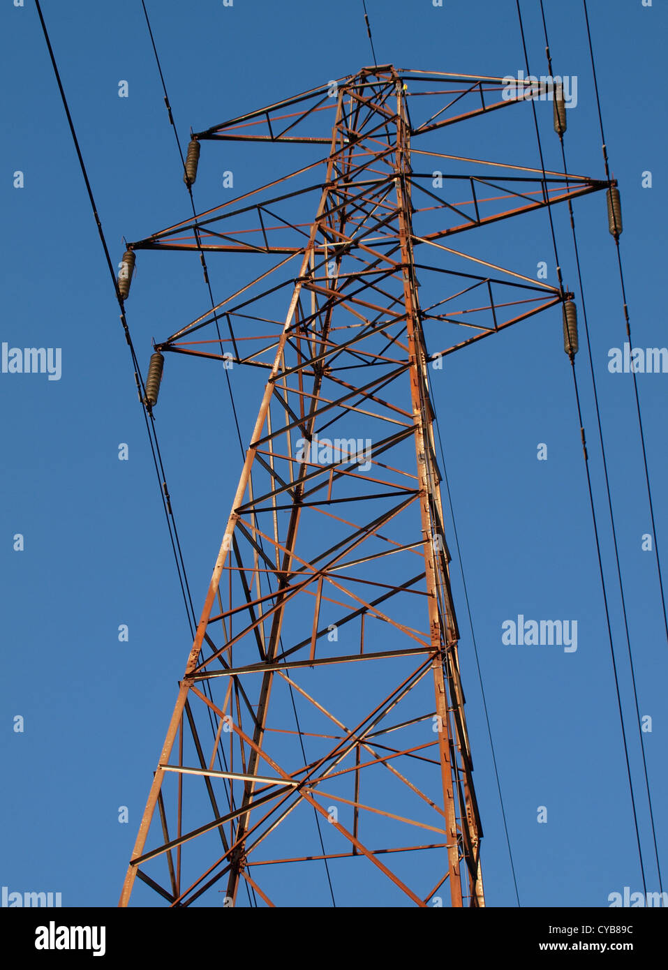 Rusty electricity pylon, UK Stock Photo - Alamy