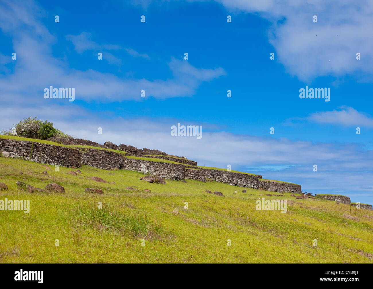 Restored Houses In The Ceremonial Village Of Orongo, Easter Island ...