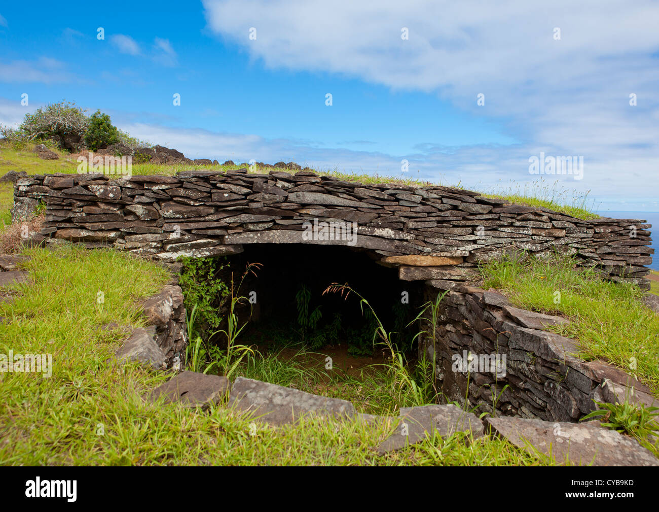 Restored Houses In The Ceremonial Village Of Orongo, Easter Island ...