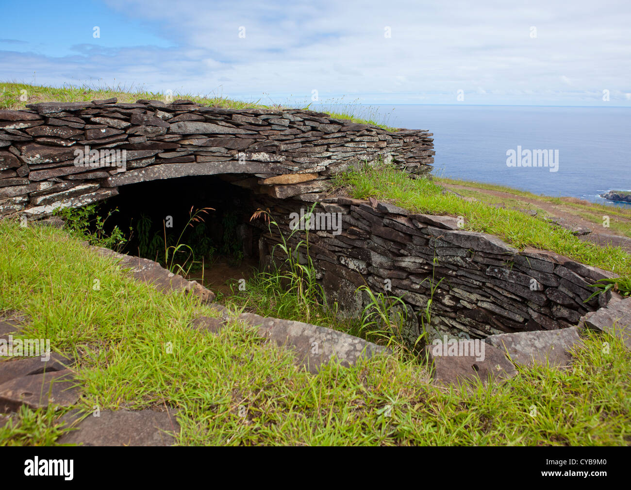 Restored Houses In The Ceremonial Village Of Orongo, Easter Island ...