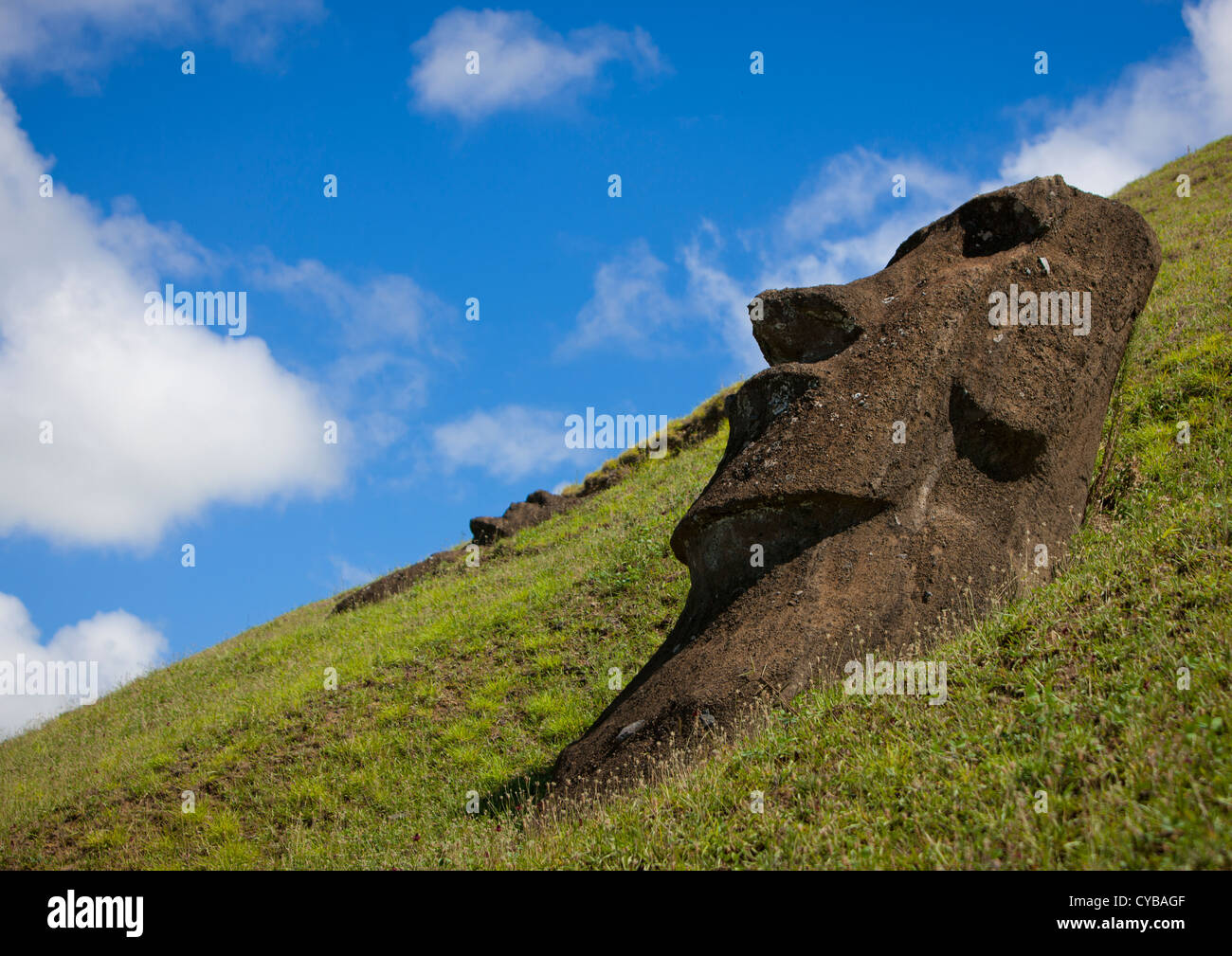 Moai In Rano Raraku, Easter Island, Chile Stock Photo - Alamy