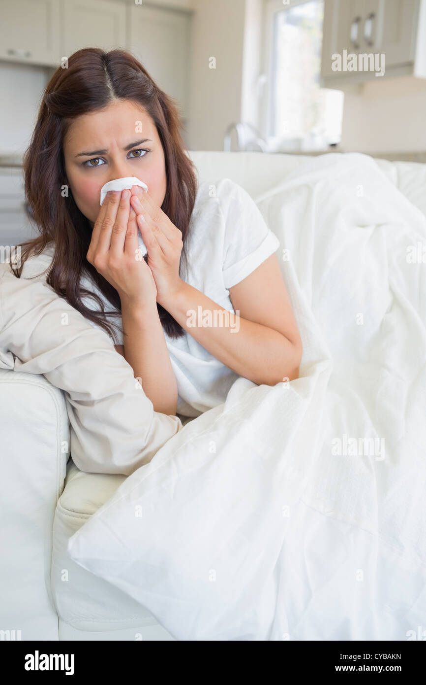 Woman feeling sick Stock Photo - Alamy