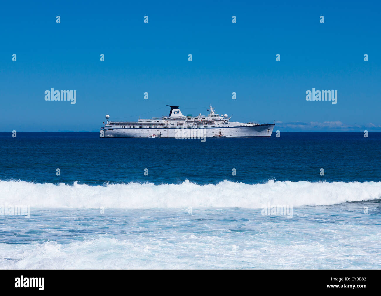 Cruise Ship In Easter Island, Hanga Roa, Chile Stock Photo - Alamy