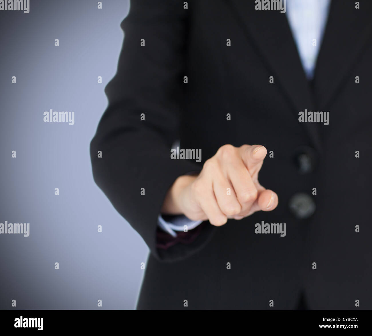 Woman pointing at the camera Stock Photo - Alamy
