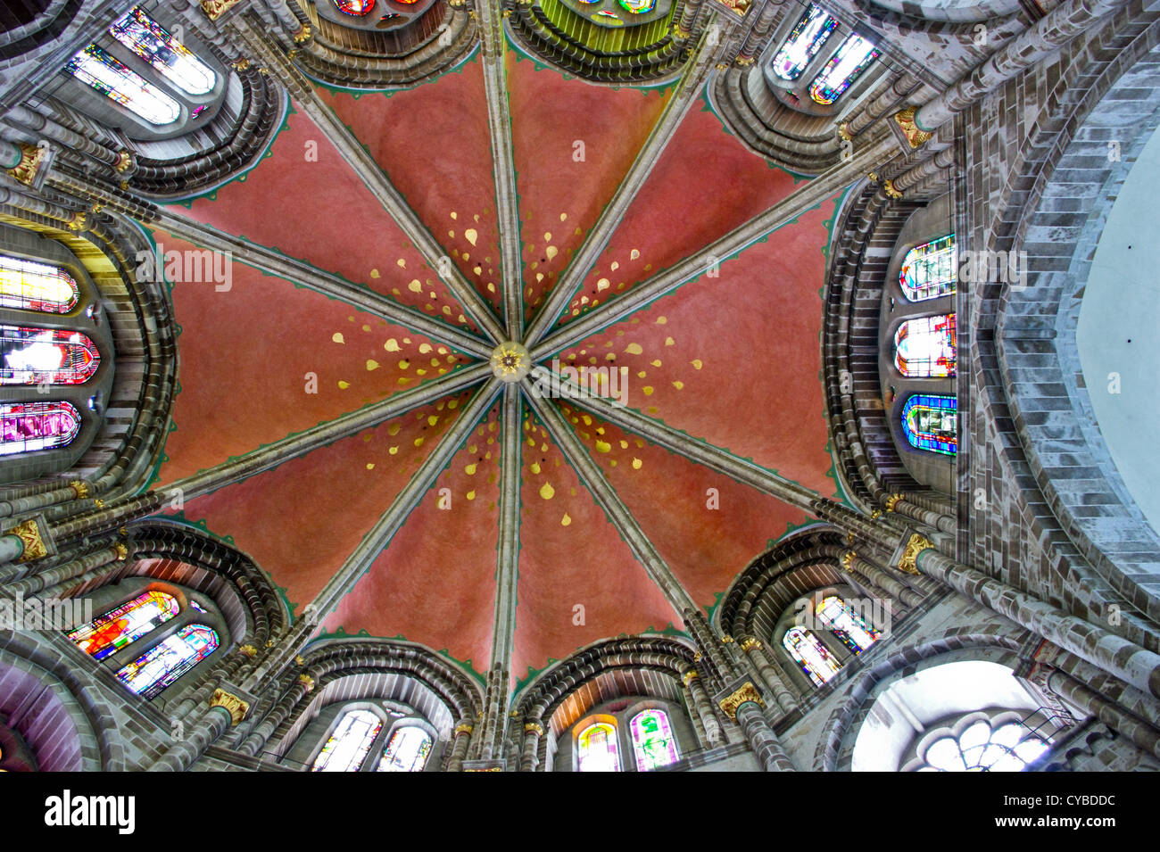 Romanesque painted oval ceiling of St. Gereonskirche church, Cologne ...