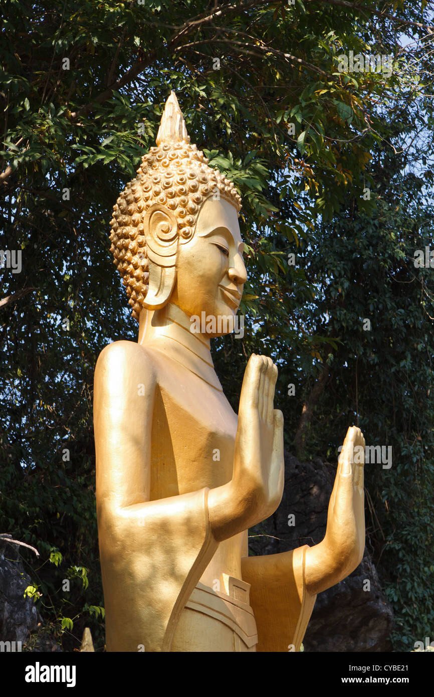 Buddha Statues on the Temple Mount Phou Si in Luang Prabang, Laos Stock ...
