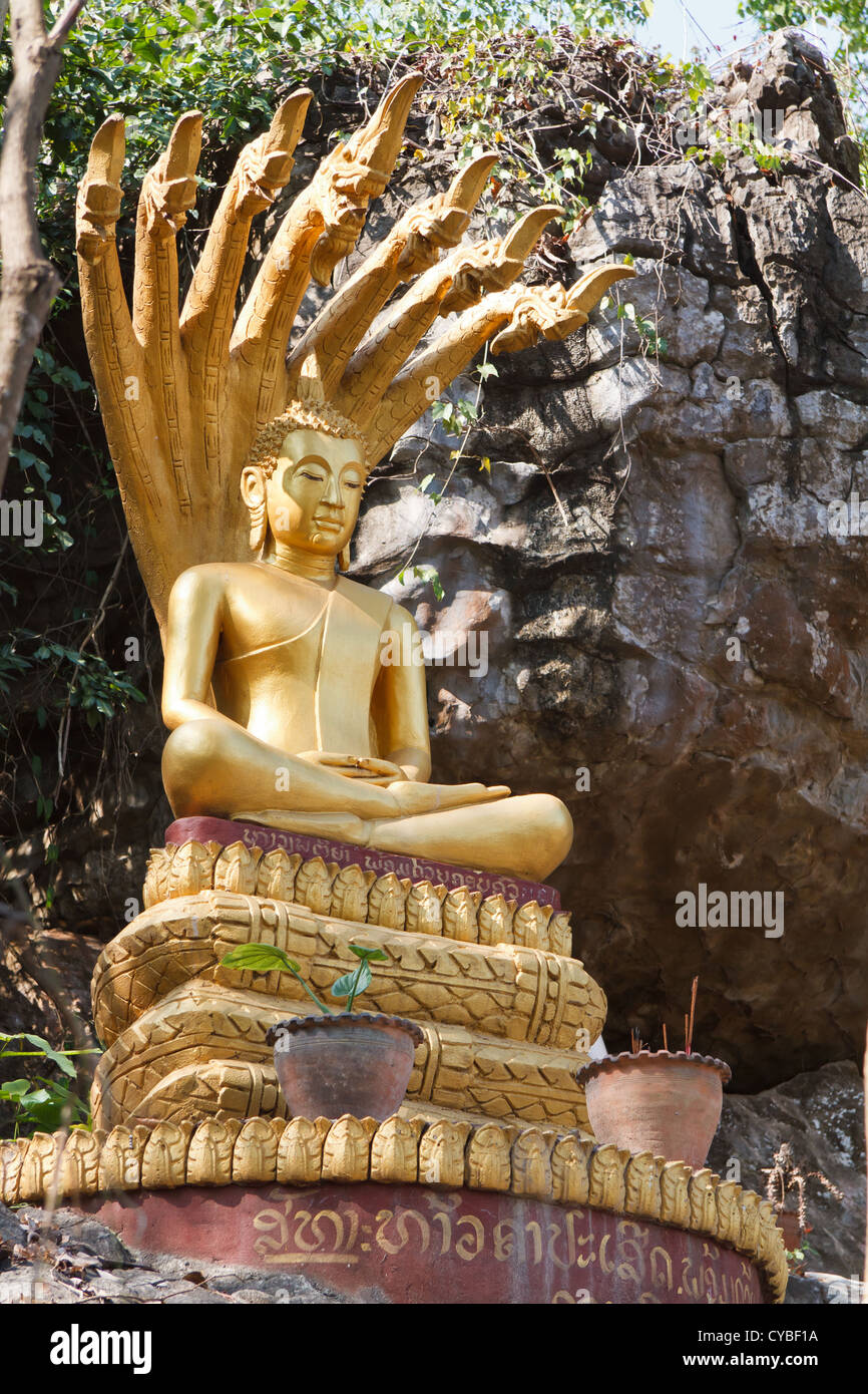 Buddha Statues on the Temple Mount Phou Si in Luang Prabang, Laos Stock ...