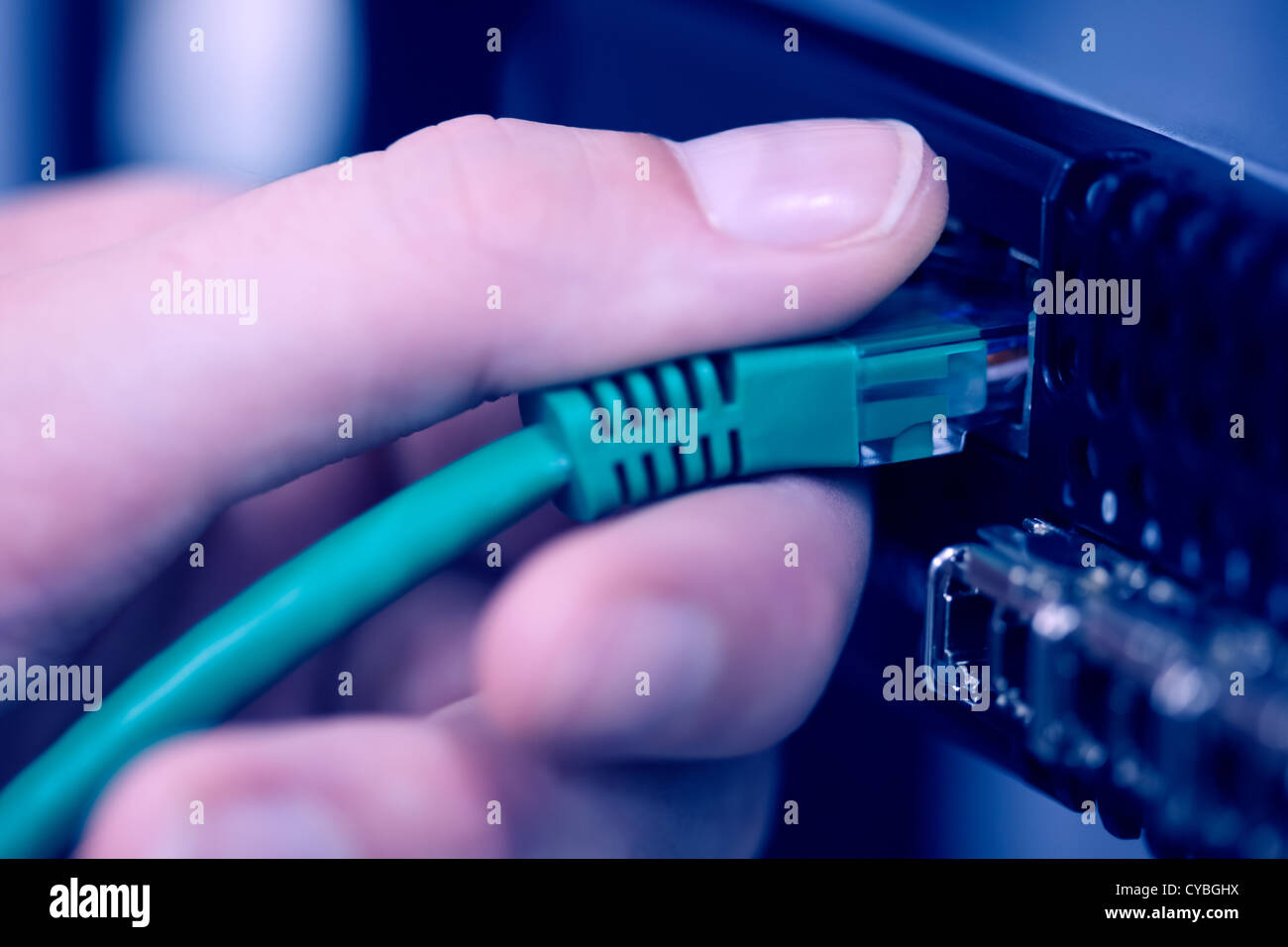 USB cable being inserted into server Stock Photo - Alamy