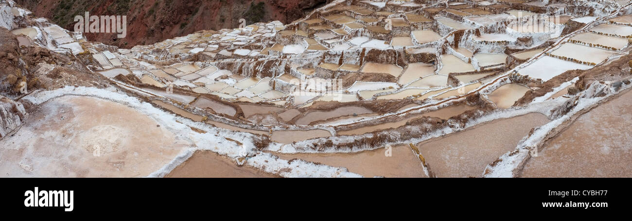 The salt pans at Salinas. The Sacred valley, Peru Stock Photo - Alamy