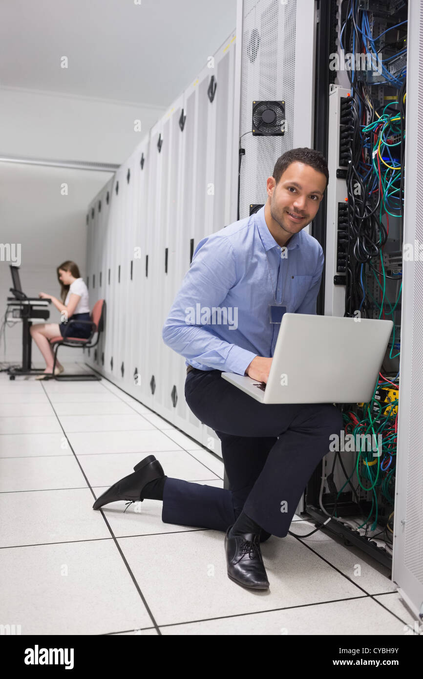 Two people doing data storage Stock Photo - Alamy