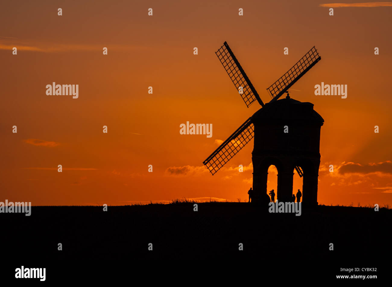 Sunset at Chesterton Windmill located outside the village of Chesterton ...