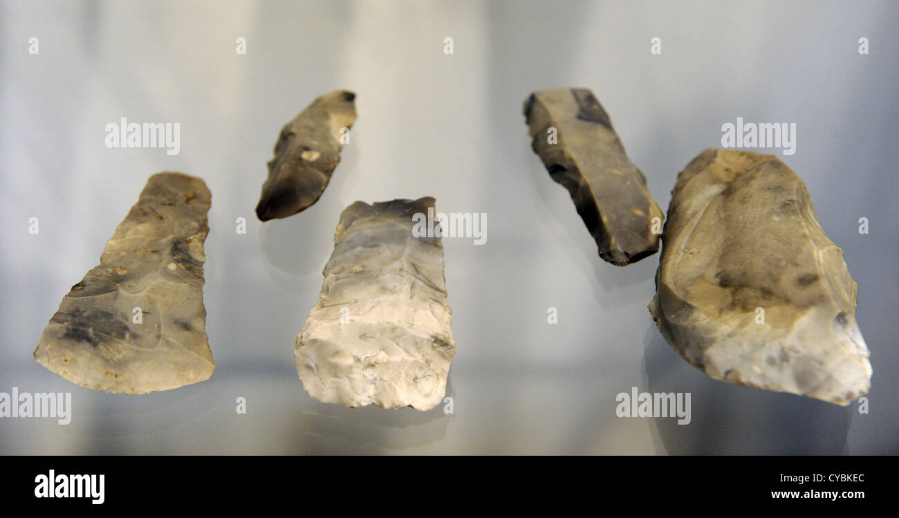 Stone age flint hand axes hi-res stock photography and images - Alamy