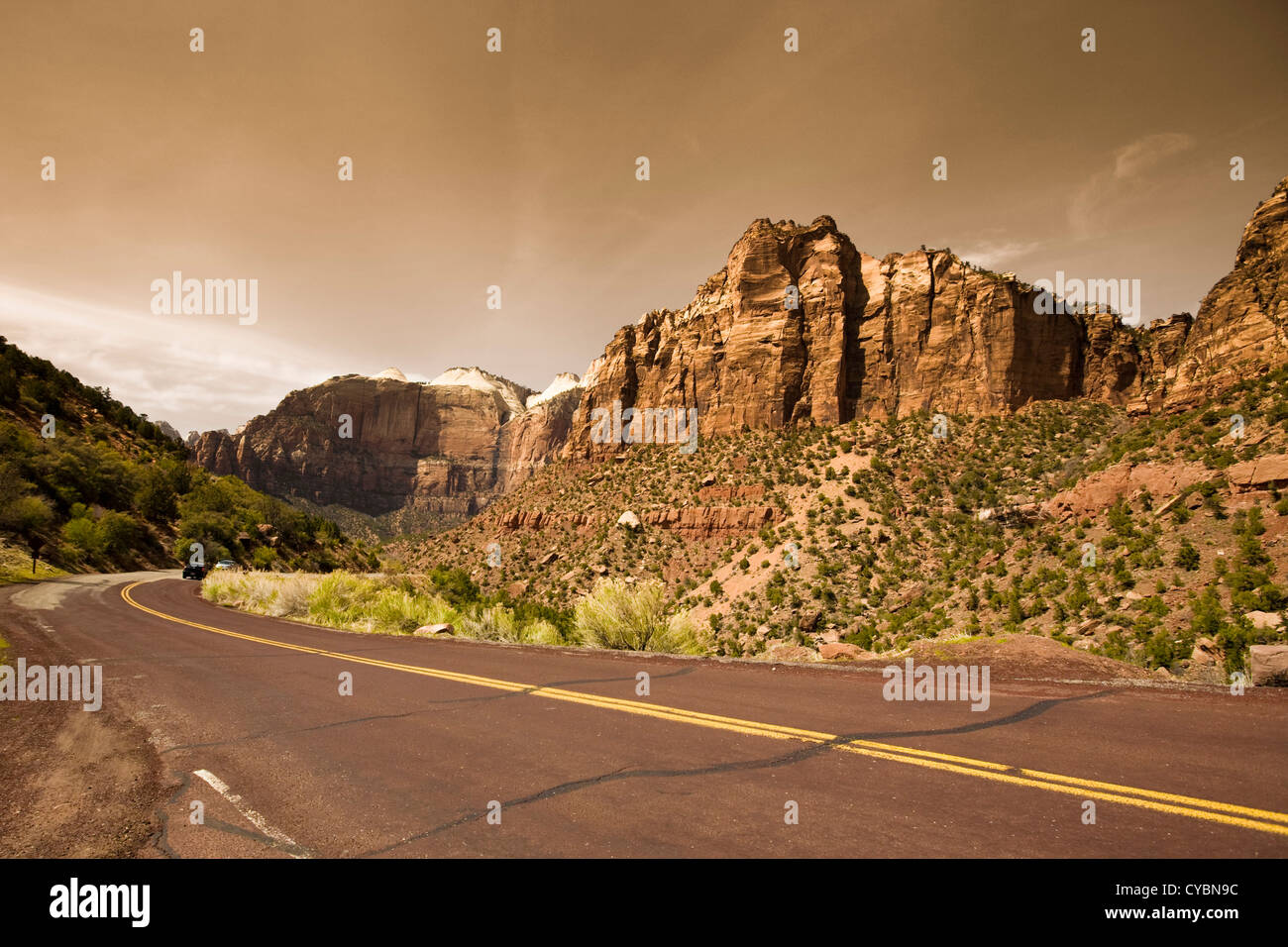 Road through Zion National Park, Utah USA 2010 Stock Photo - Alamy