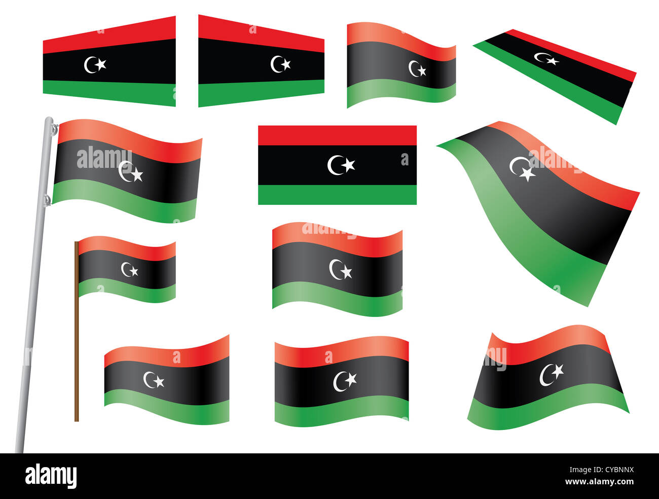 Libya flag illustration hi-res stock photography and images - Alamy
