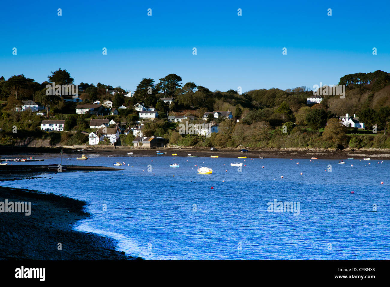 Helford; from across the river Helford; Cornwall; UK Stock Photo - Alamy