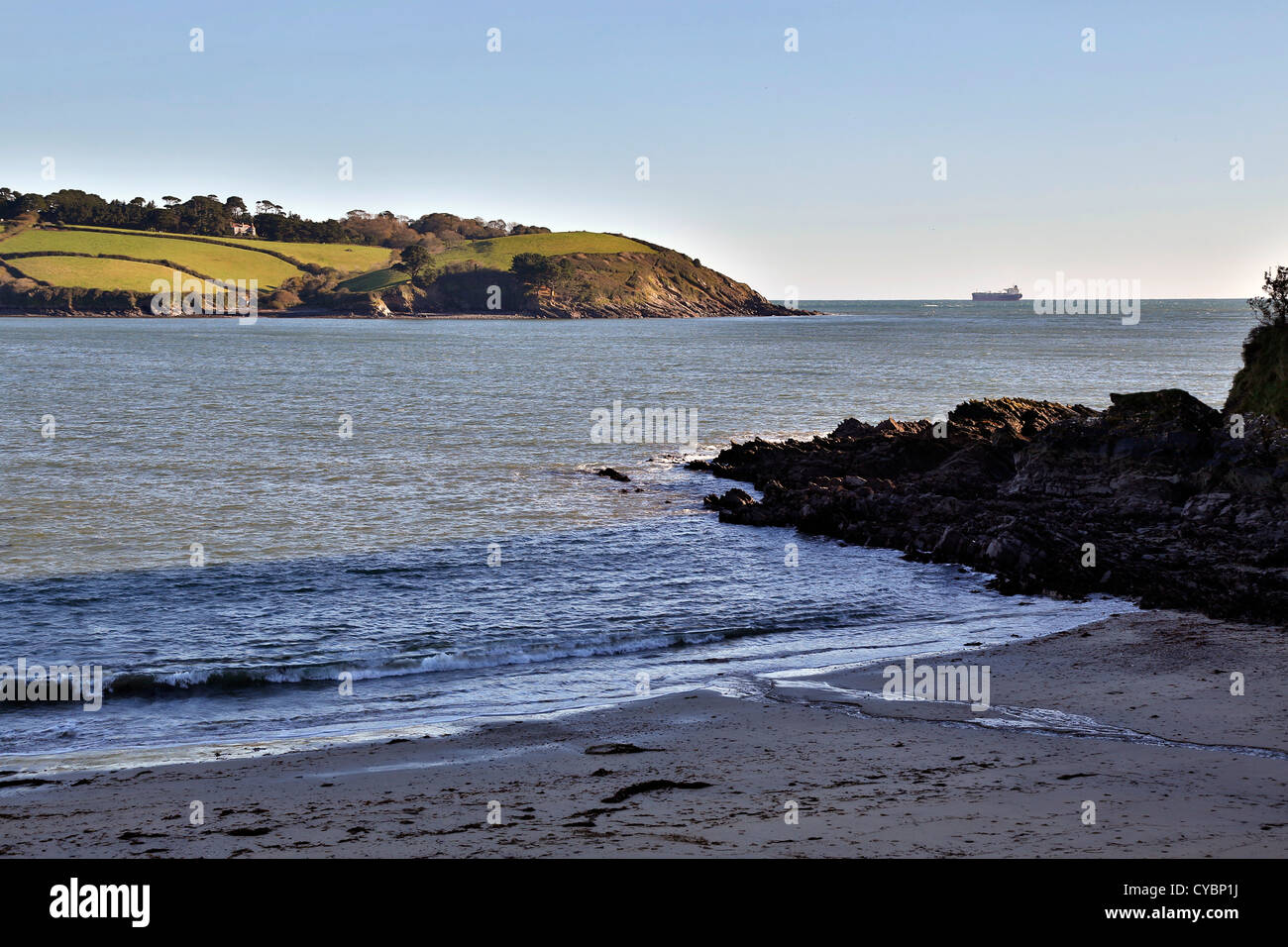 Helford Estuary; view from Bosahan Beach; Cornwall; UK Stock Photo - Alamy