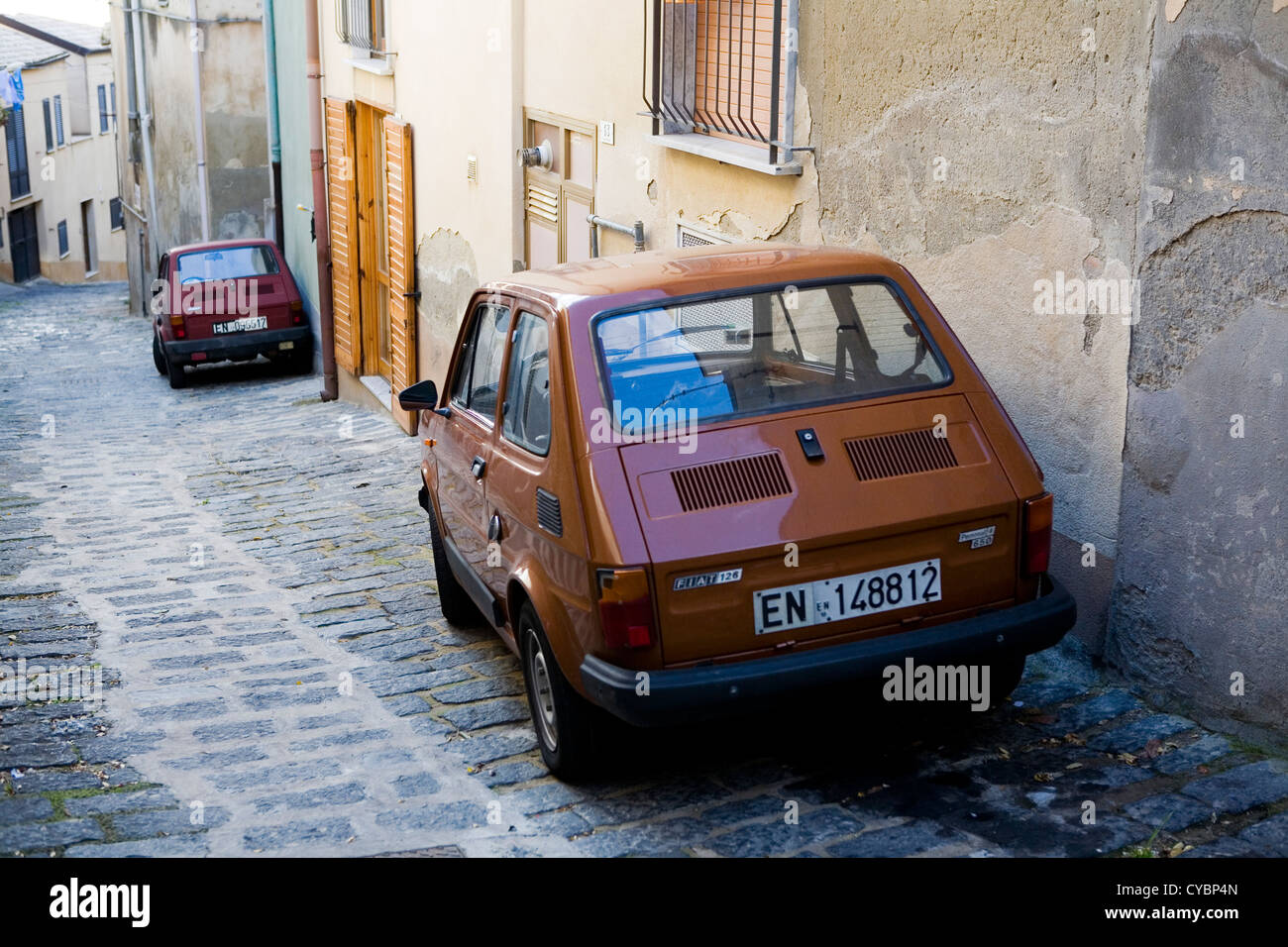 Street view in the city of Enna, Sicily, Italy Stock Photo - Alamy