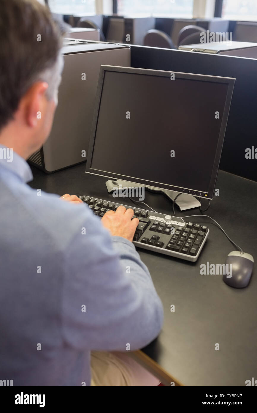 Man working with computer Stock Photo - Alamy