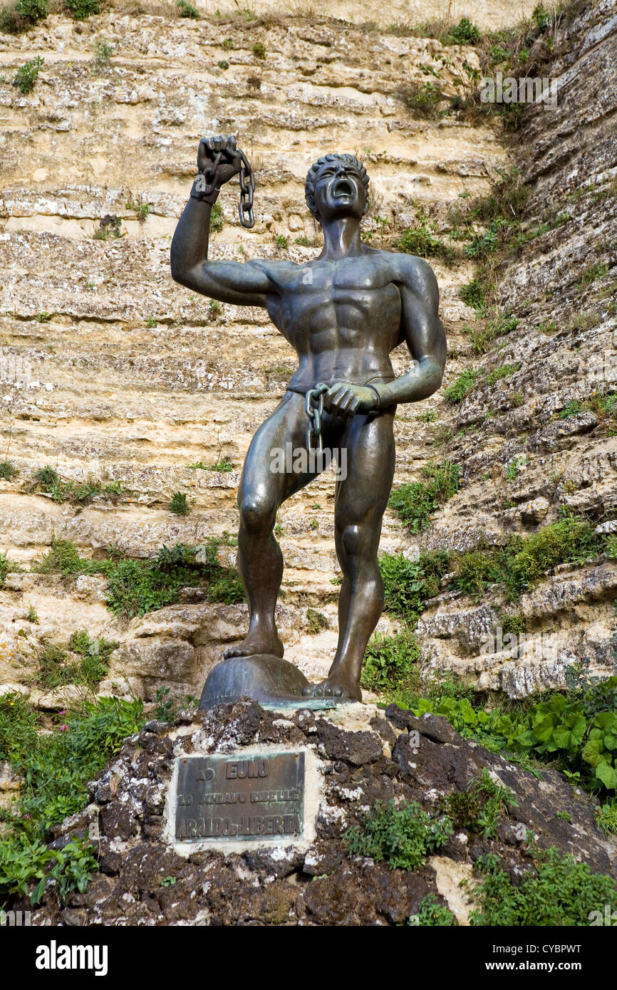 Statue of Euno under the Castello di Lombardia (lombardy Castle), Enna ...