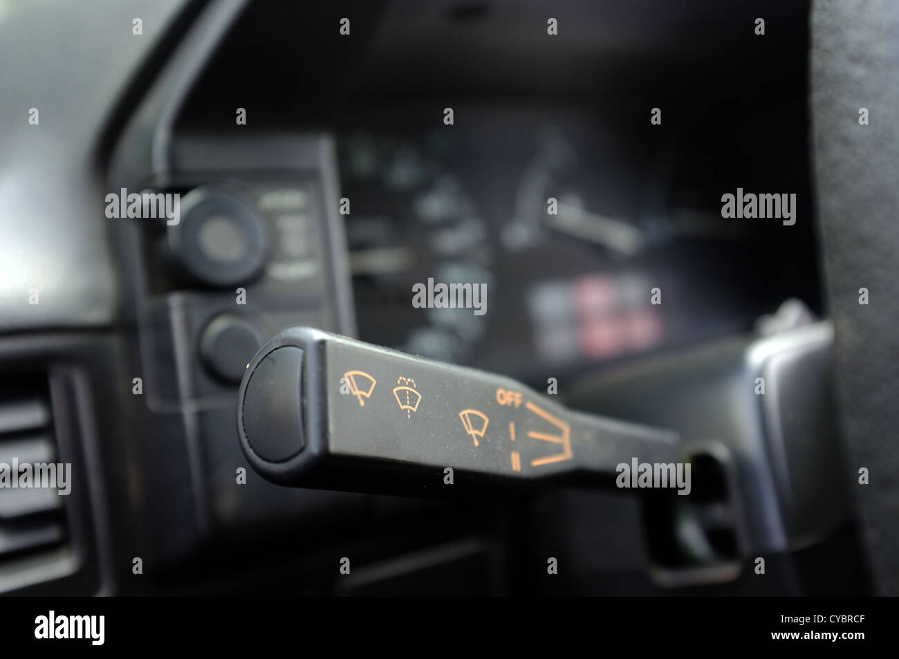 Window wiper stalk in a car Stock Photo - Alamy