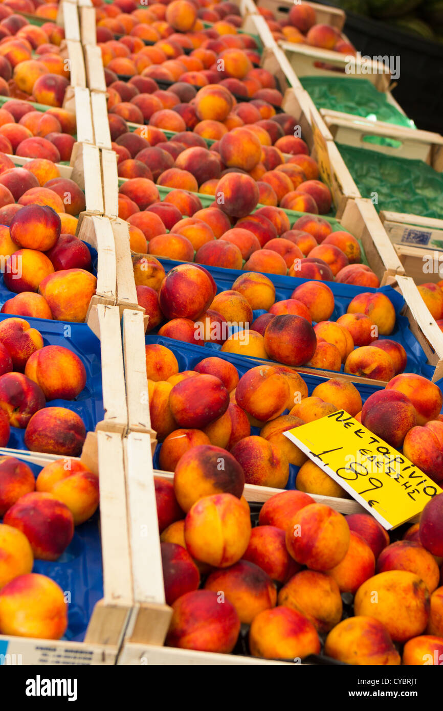 Fresh fruit on market stall Argostoli Greece Greek Islands Stock Photo ...