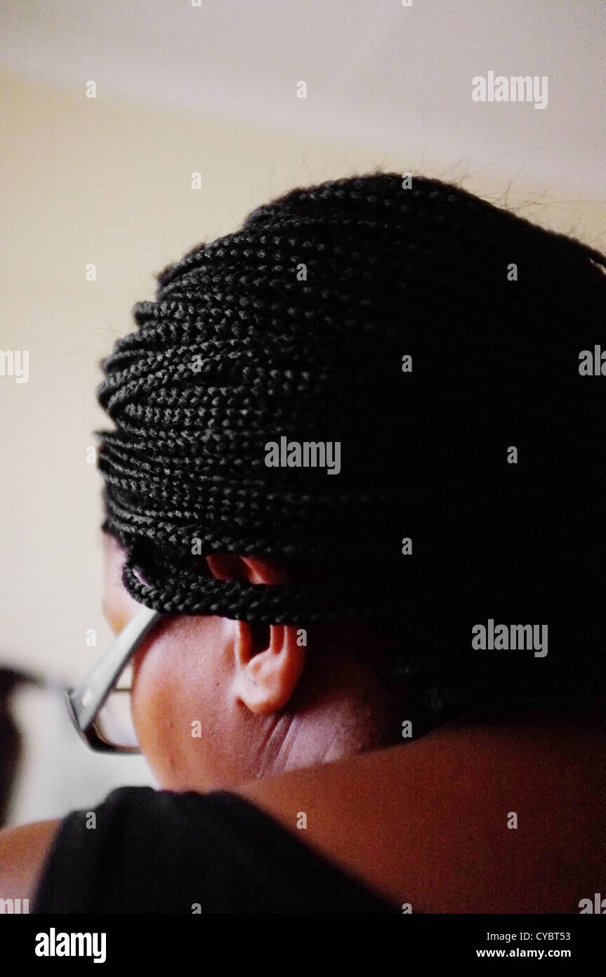 A black woman with braids Stock Photo - Alamy