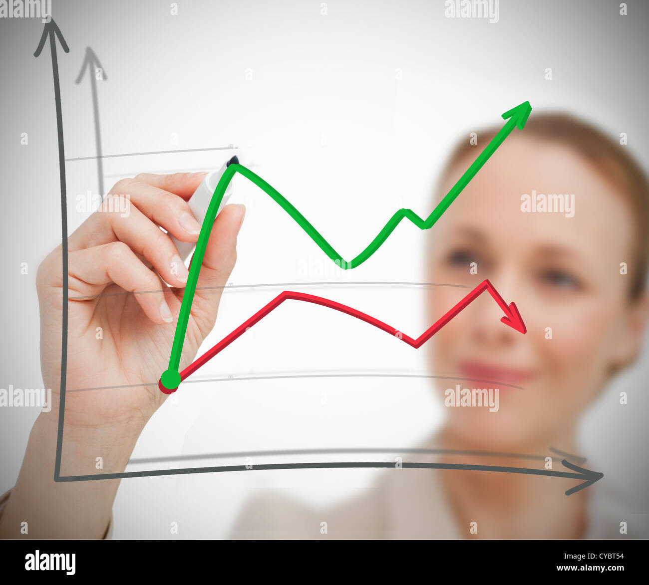 Green graph lines hi-res stock photography and images - Alamy