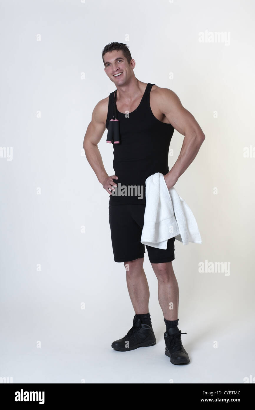 Male holding a skipping rope hi-res stock photography and images - Alamy
