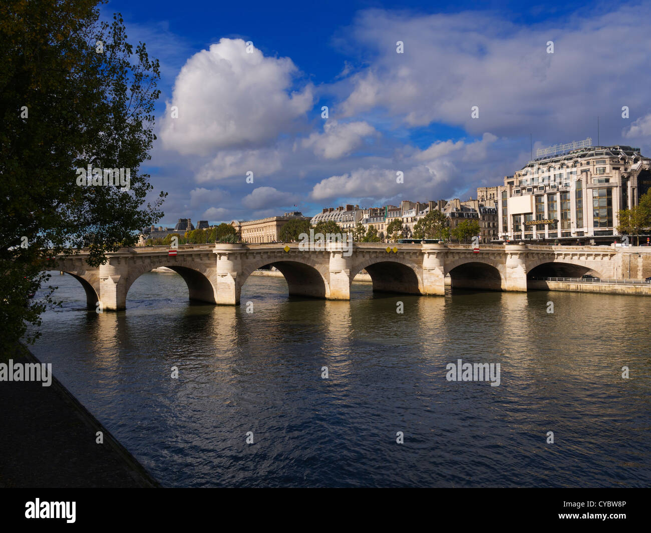 Pont Neuf over the Seine River, Paris. The "new Bridge" is the oldest ...