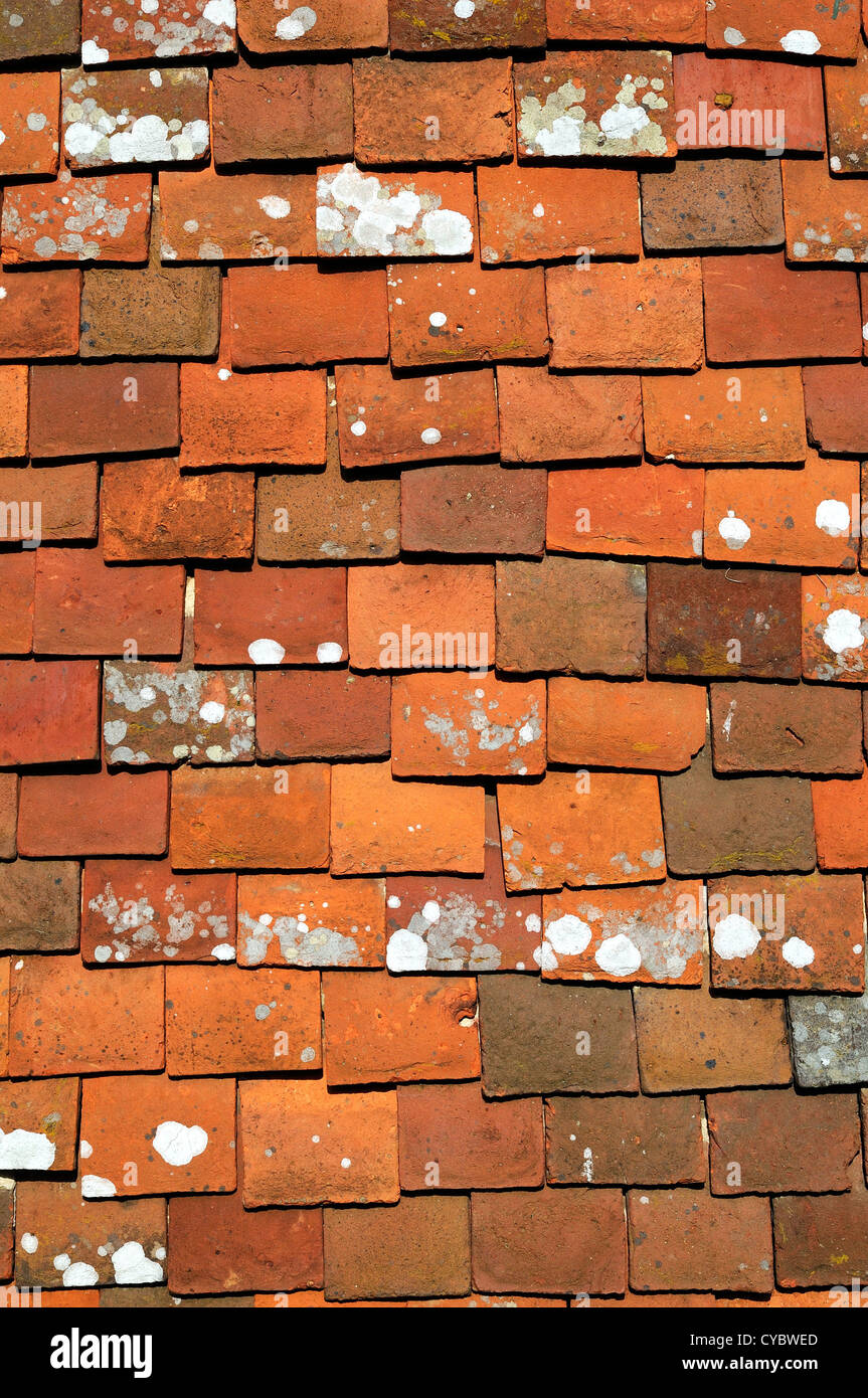 Close up of red hanging tiles Stock Photo - Alamy