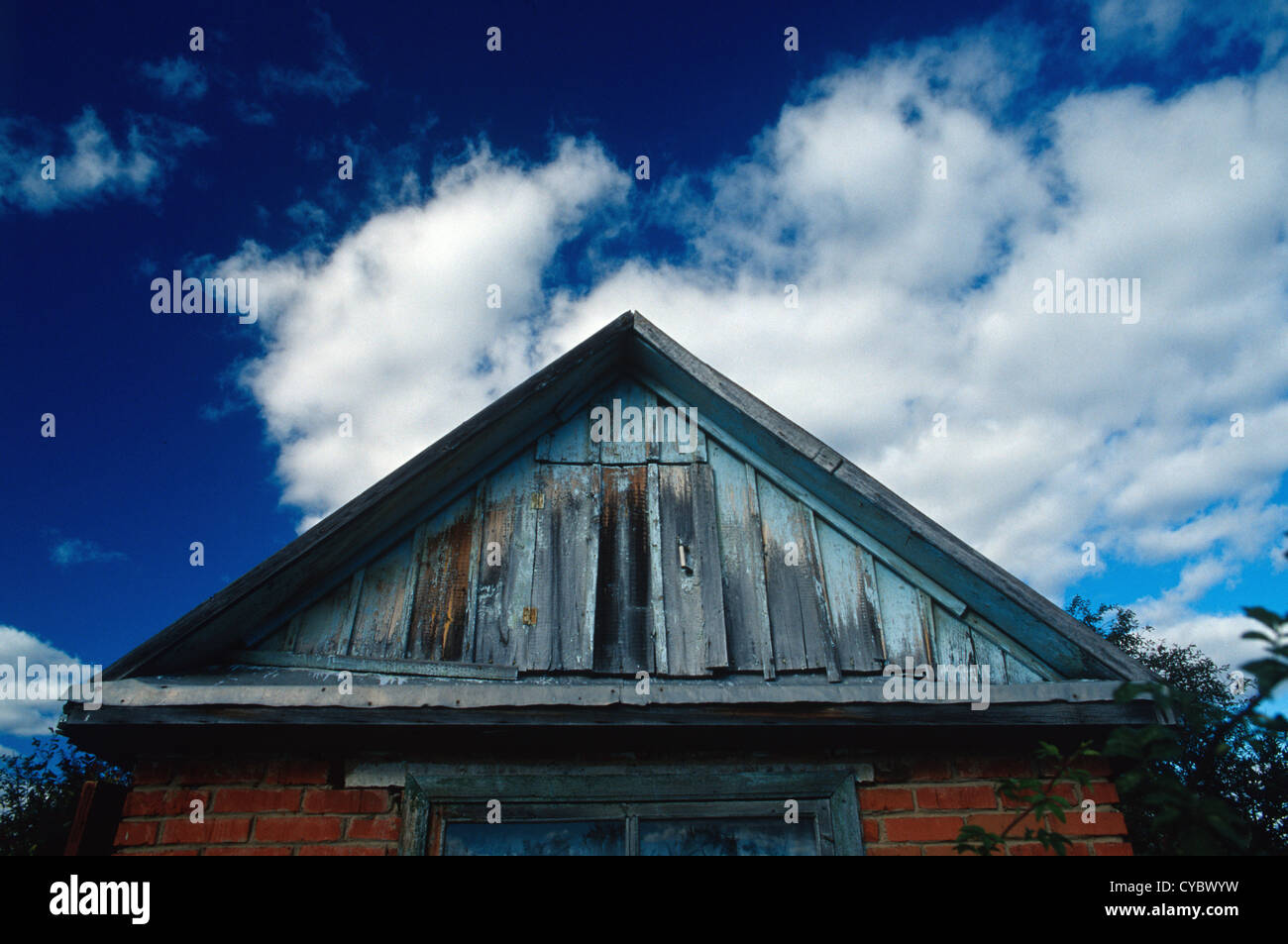 An old small building gable Stock Photo - Alamy