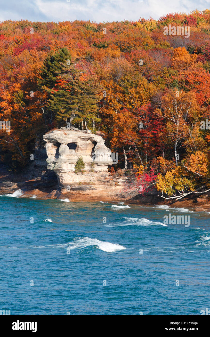 Chapel Rock and Lake Superior at Pictured Rocks National Lakeshore ...