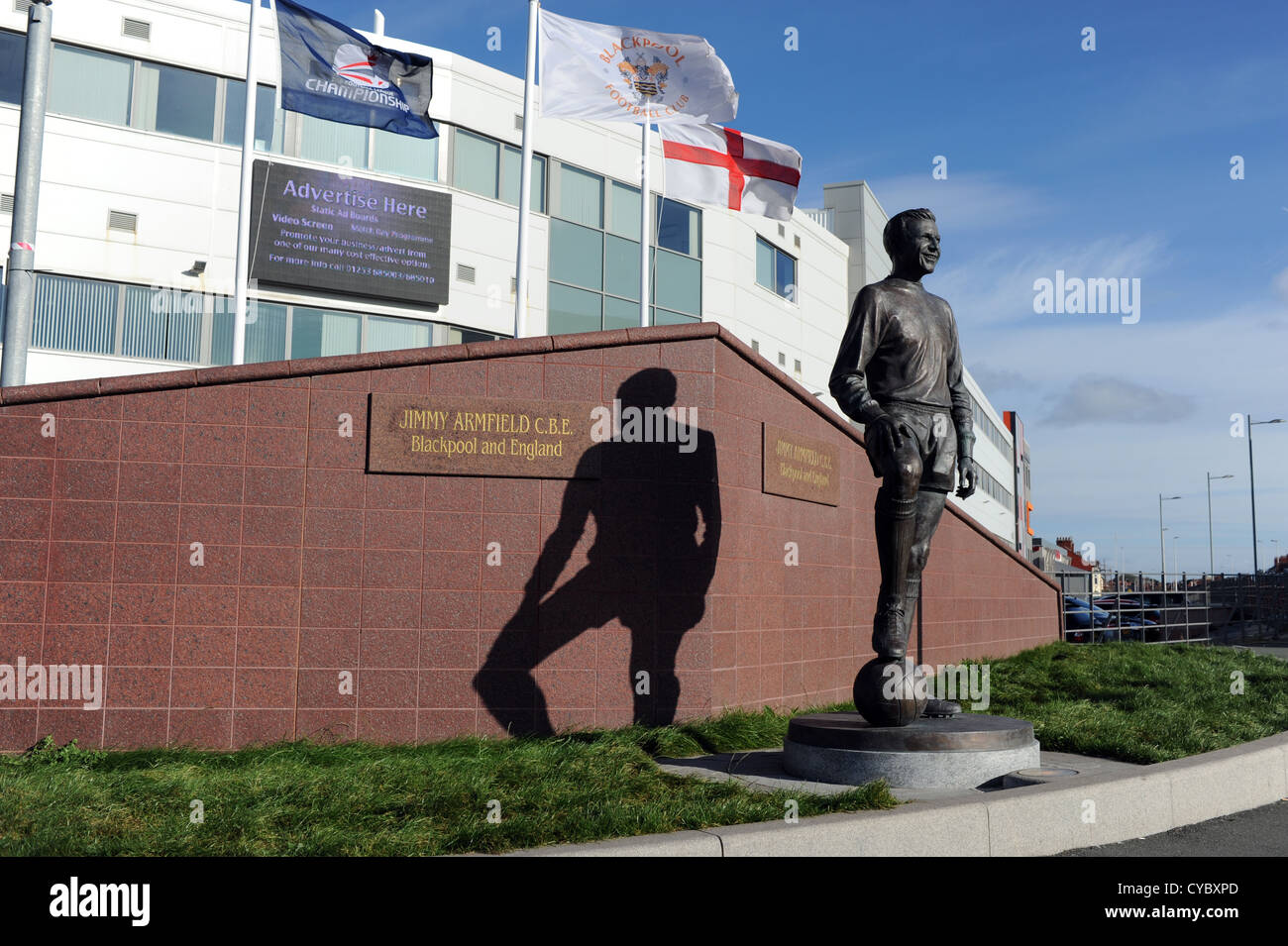 Blackpool Lancashire UK- Statue of Jimmy Armfield former England and ...