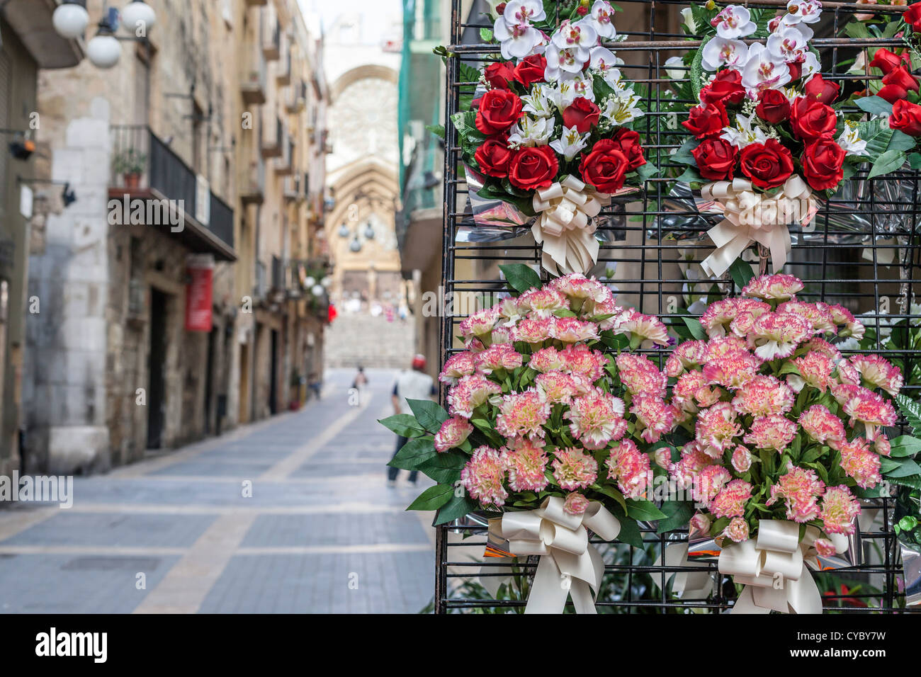 Tarragona,Catalonia,Spain.Flowers near cathedral Stock Photo - Alamy