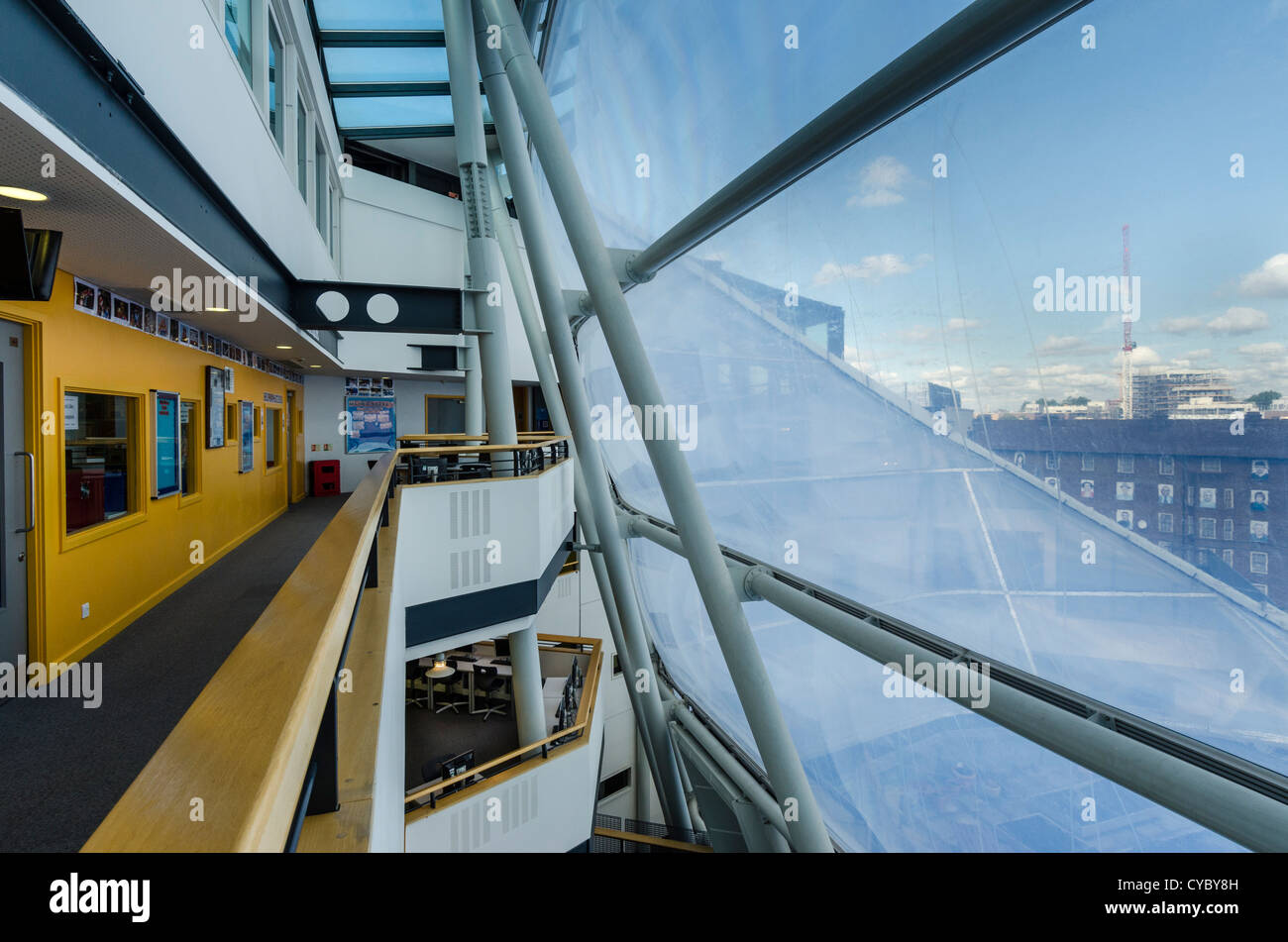 The Bridge Academy, Hackney, London. ETFE wall bringing daylight into ...