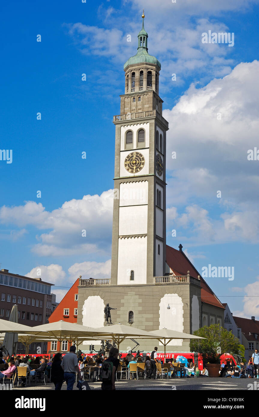 Augsburg, Rathausplatz, Town Hall Square, Perlach Tower, Romantic Road ...