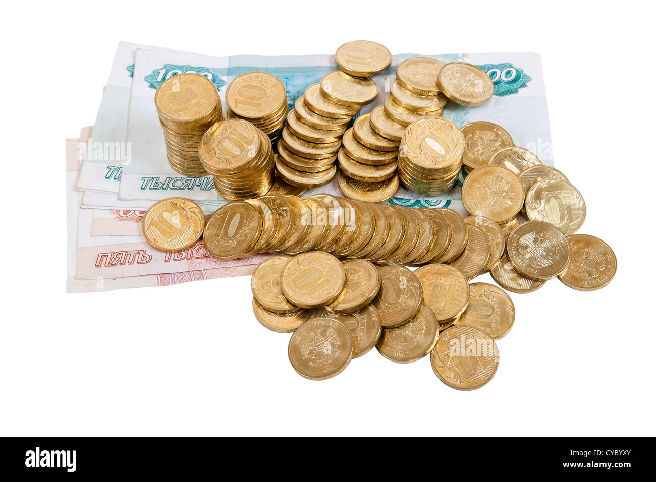 Money on white background Stock Photo - Alamy